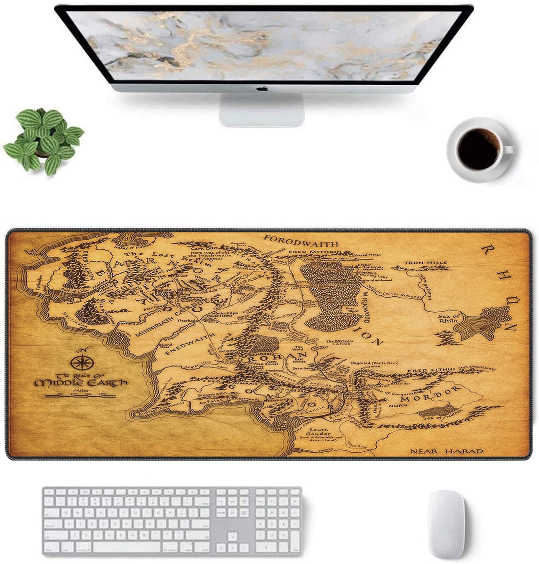 Mid-earth Map Mouse Pad Mid Earth Map Mouse Mat for Fan LOTR - Etsy