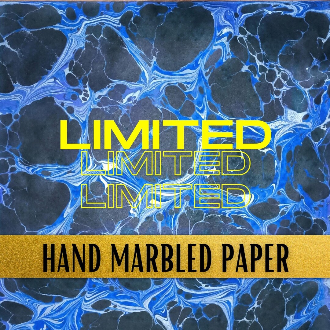 Limited Handmade Marble Paper, Ebru Art Marbled Paper, Bookbinding ...