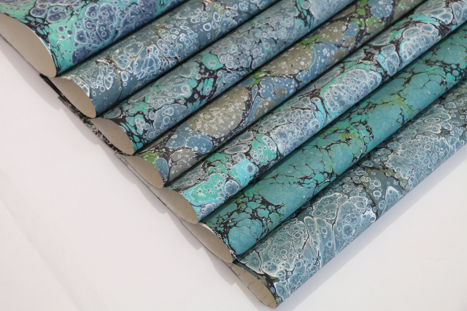 Hand Marbled Paper, Marbling Art Ebru Paper, 3pcs 2 Size Option Grey ...