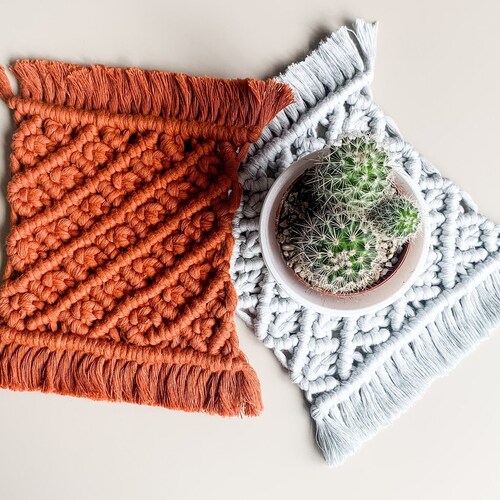 Macrame Coaster PDF Pattern Digital Download DIY Macrame - Etsy