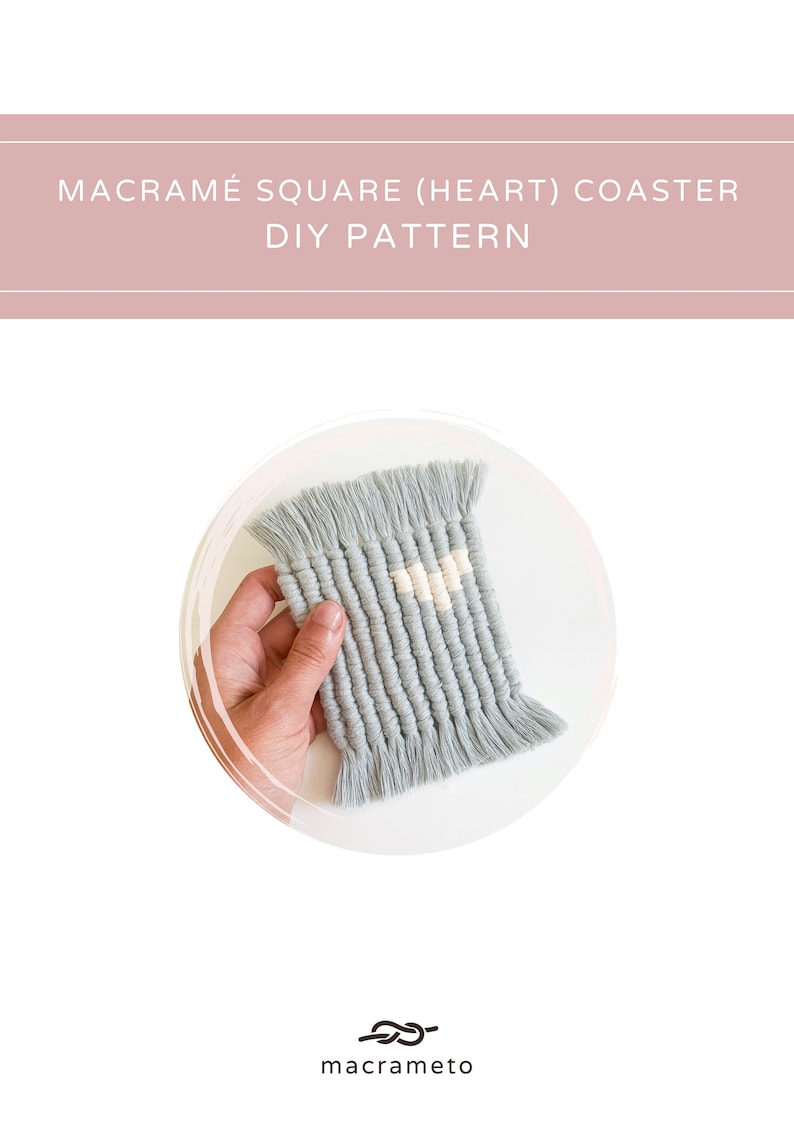 Macrame Square Coaster PDF Pattern Digital Download DIY - Etsy