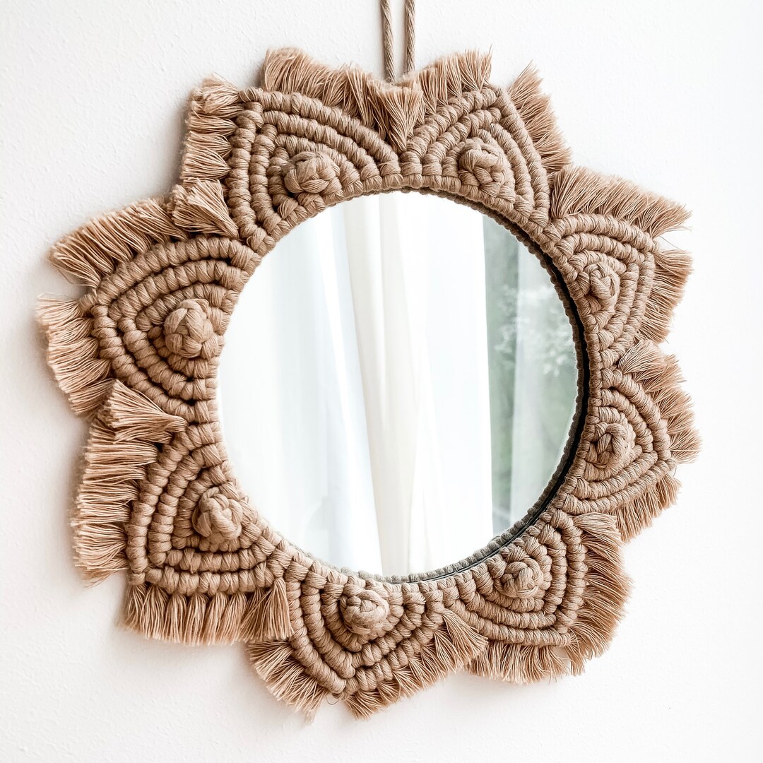 Macrame Mandala Mirror PDF Pattern - Digital Download | DIY Macrame Pattern | Macrame How to ...