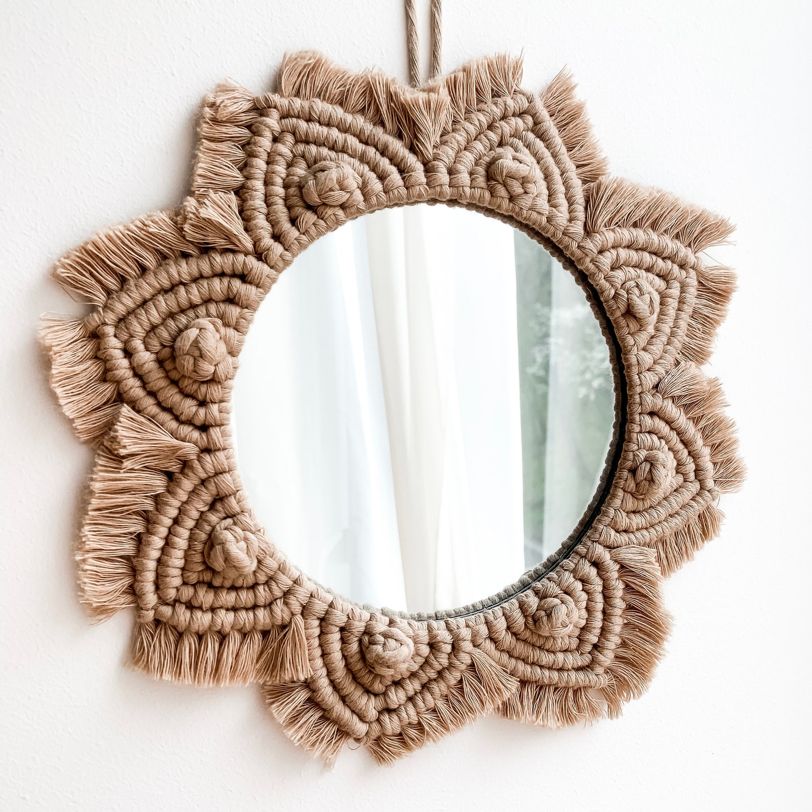 Macrame Mandala Mirror PDF Pattern - Digital Download | DIY Macrame ...