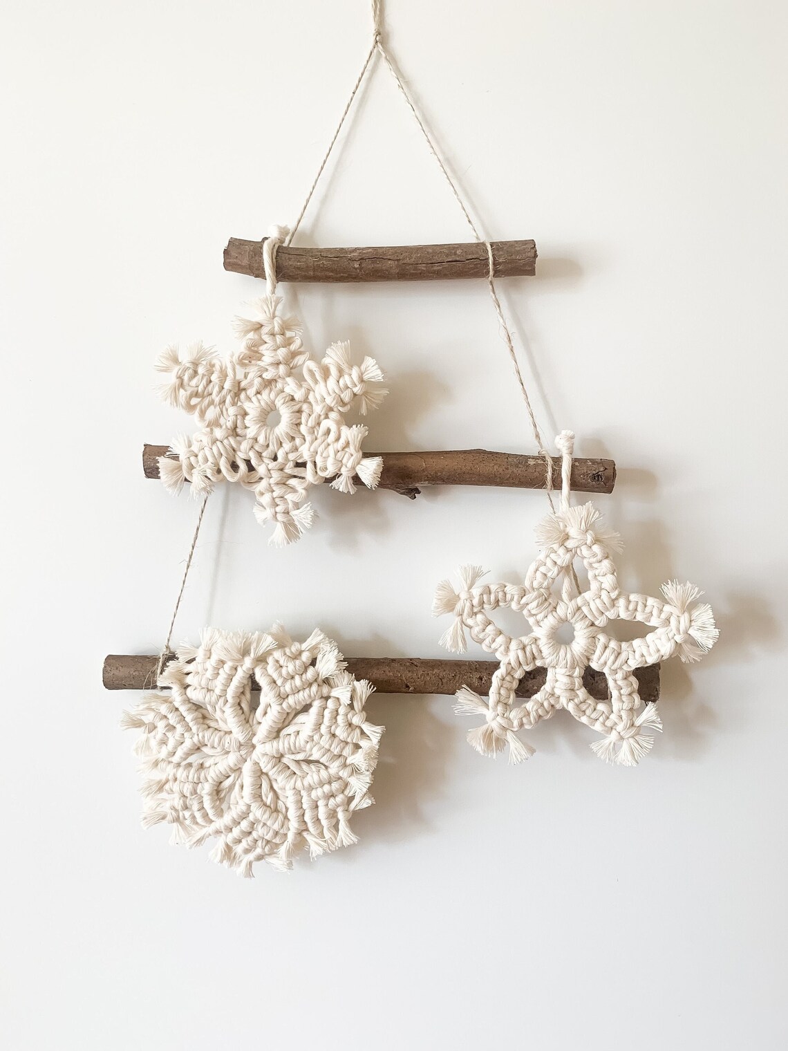 Macrame Snowflake Ornaments PDF Patterns Set of 3 Digital - Etsy