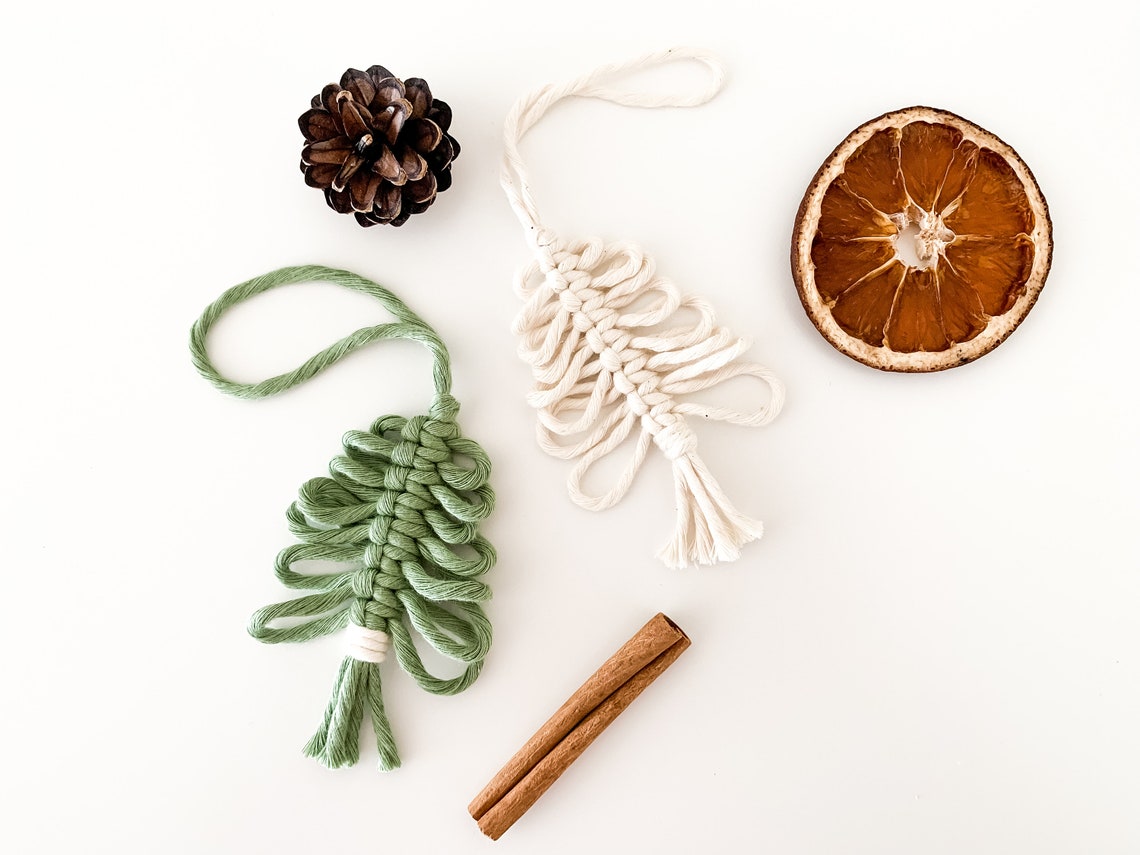 Macrame Christmas Tree Ornaments PDF Patterns Set of 2 - Etsy