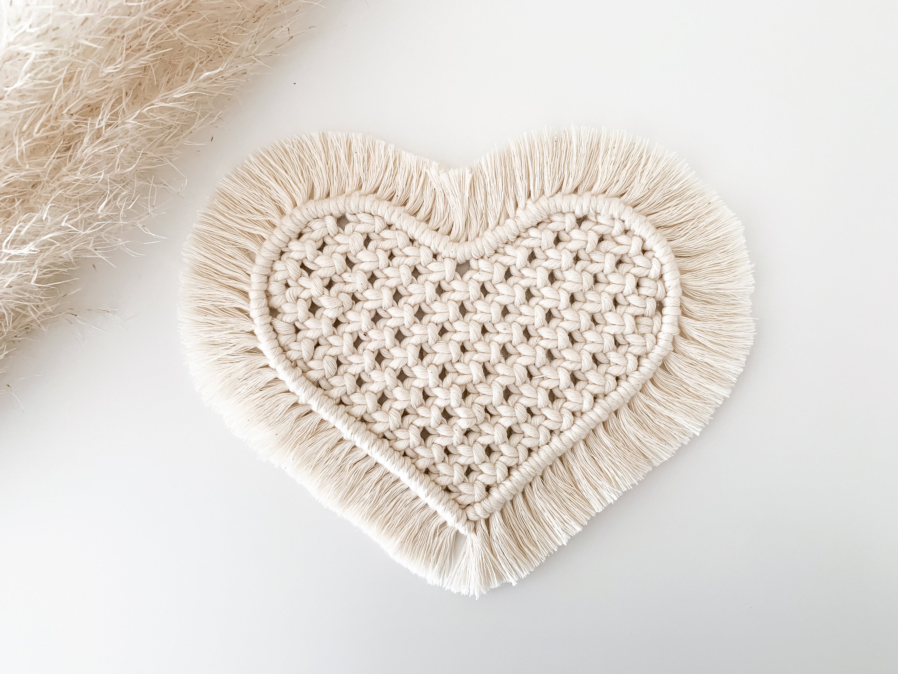 Macrame Heart Coaster PDF Pattern - Digital Download | DIY Macrame ...