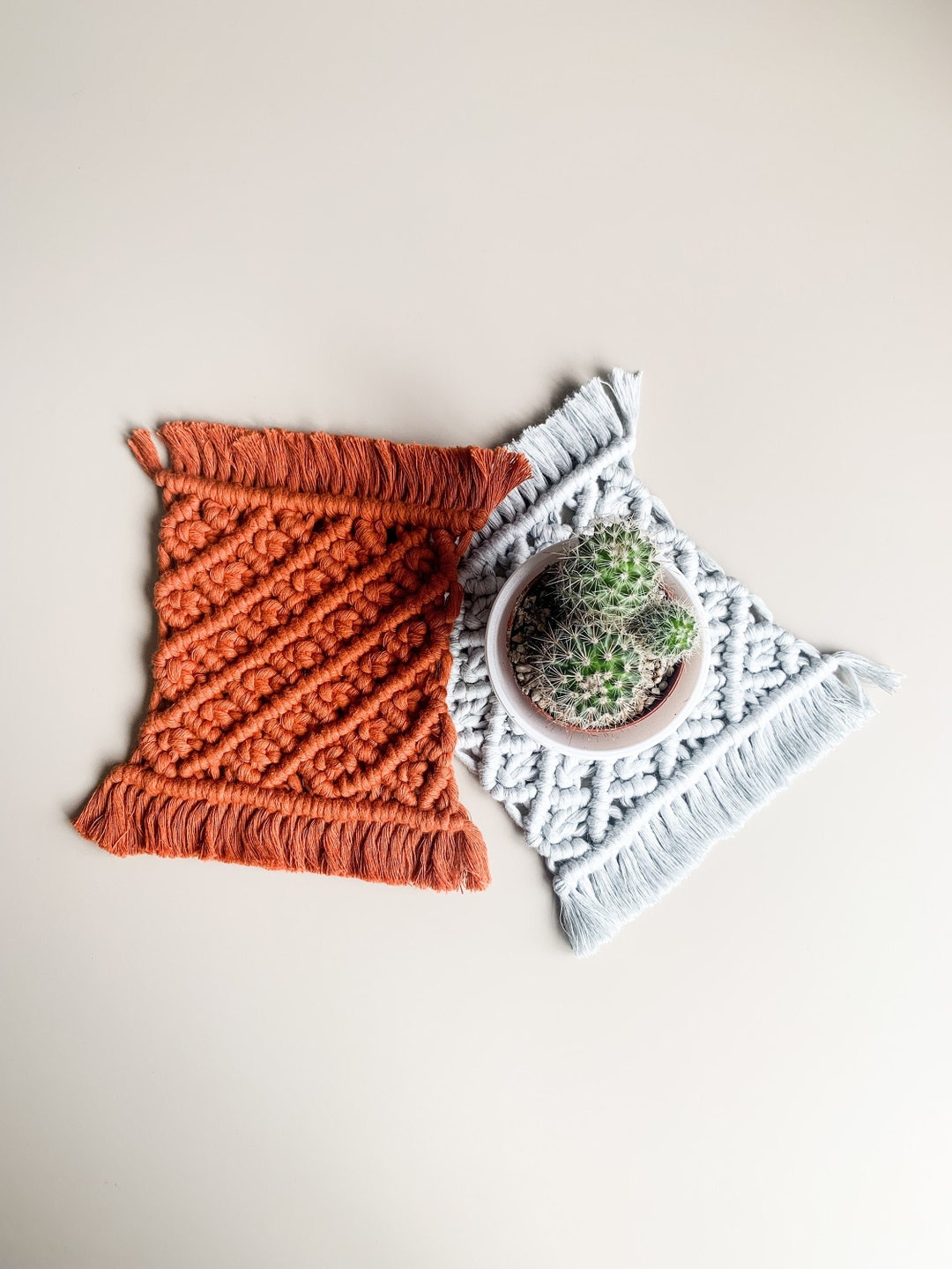 Macrame Coaster PDF Pattern - Digital Download | DIY Macrame Pattern ...