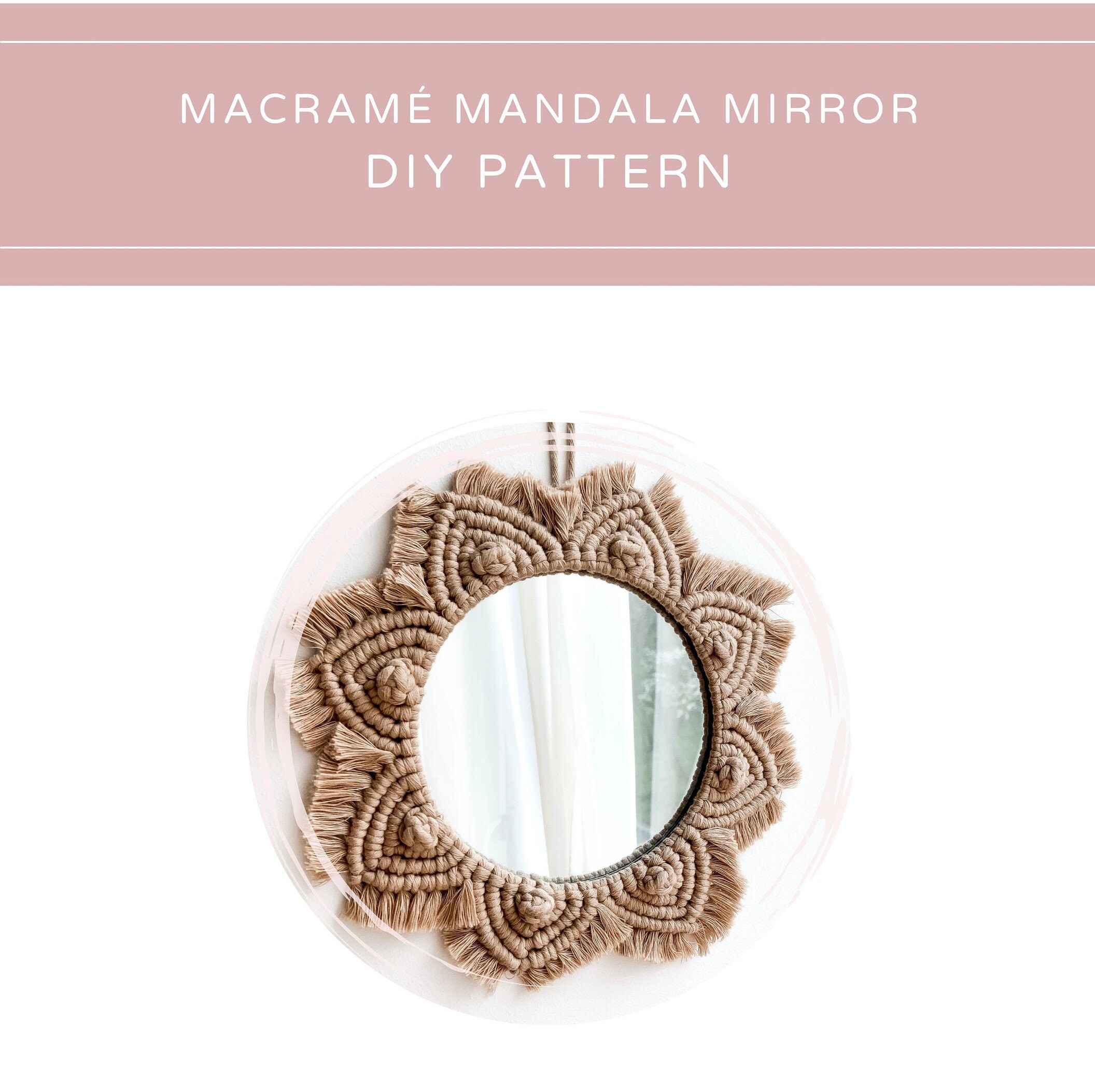 Macrame Mandala Mirror PDF Pattern - Digital Download | DIY Macrame ...
