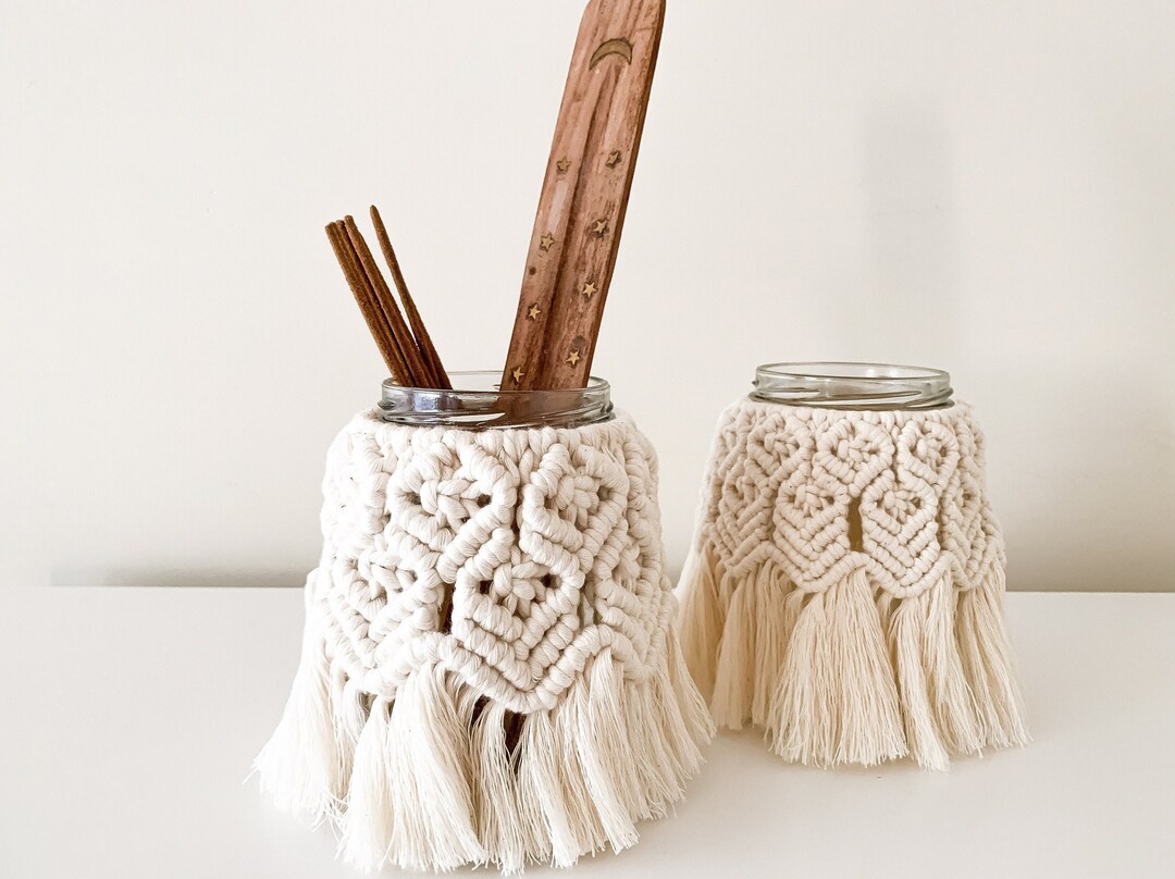 Macrame Jar Cover PDF Pattern - Digital Download | Macrame Jar Skirt ...