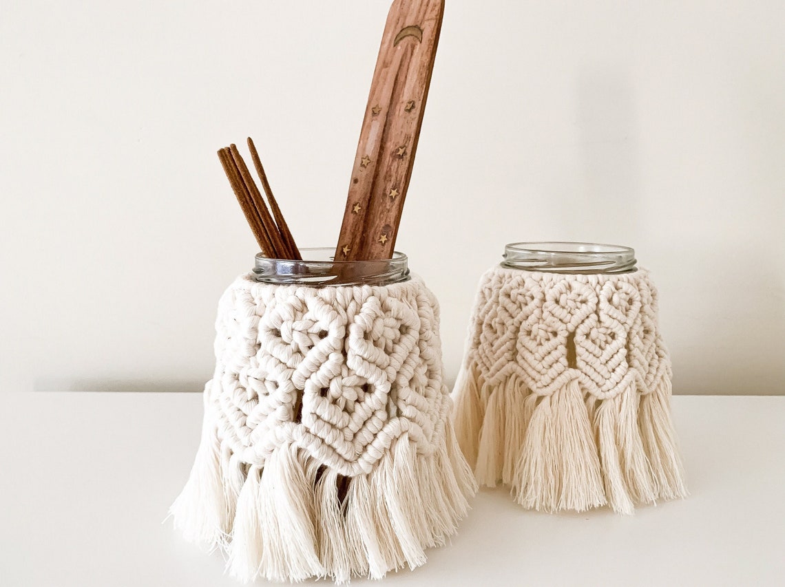 Macrame Jar Cover PDF Pattern Digital Download Macrame Jar - Etsy