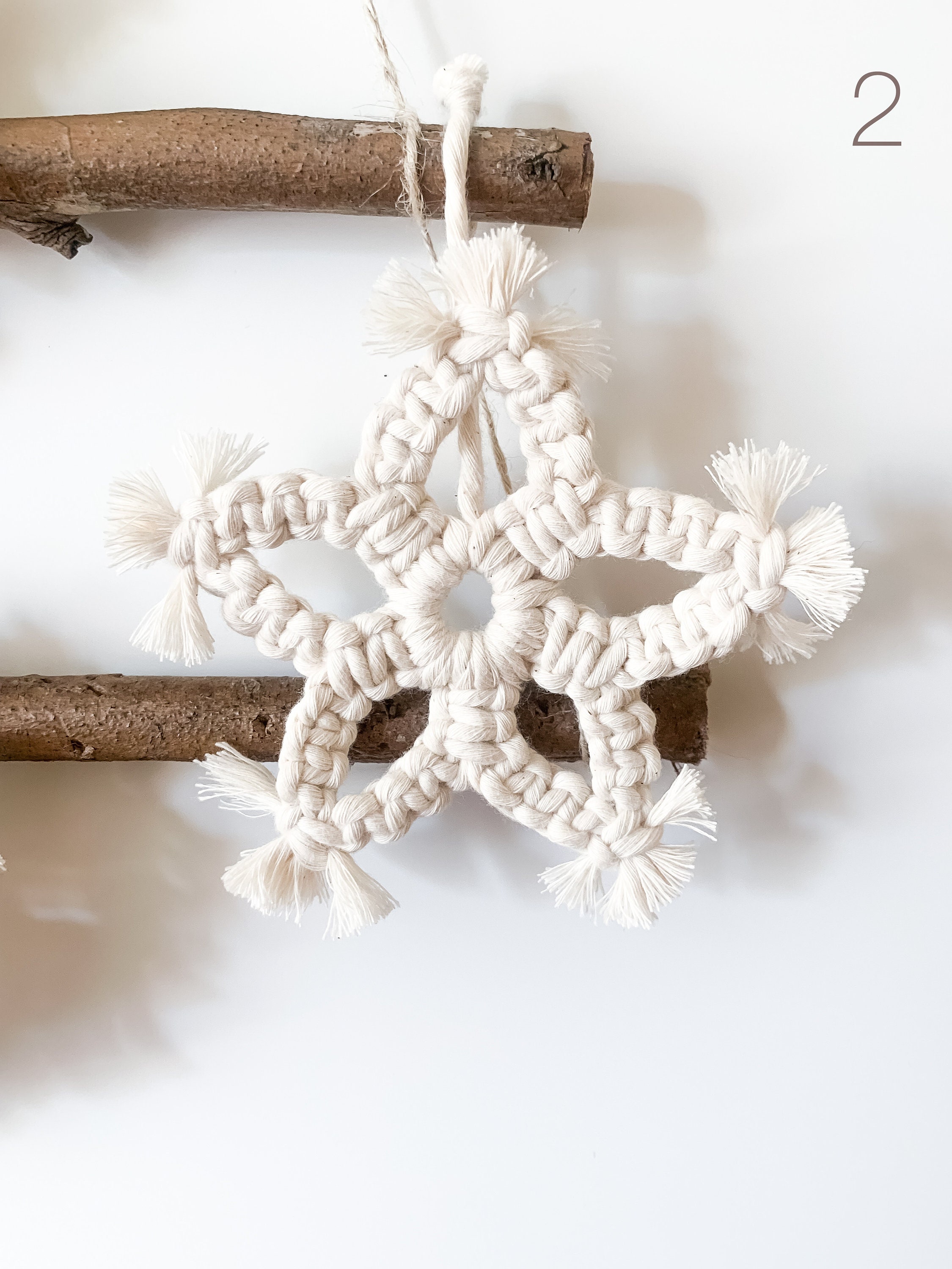 Macrame Snowflake Ornaments PDF Patterns Set of 3 Digital - Etsy