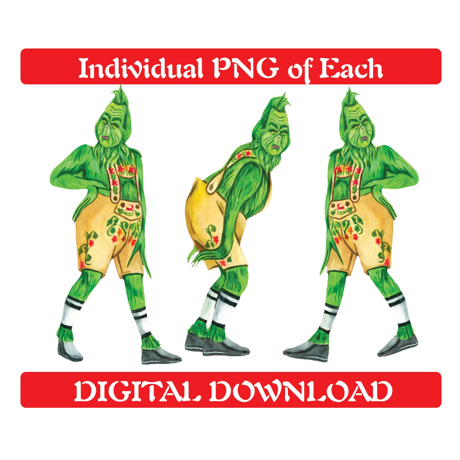 Digital Download the Grinch PNG of Each Pose | Etsy
