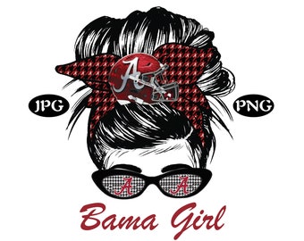 Messy Bun Bama Girl Svg | Etsy UK