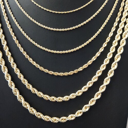 10K Solid Gold Rope Chain Gold Rope Chain Necklace 2mm 2.5mm - Etsy