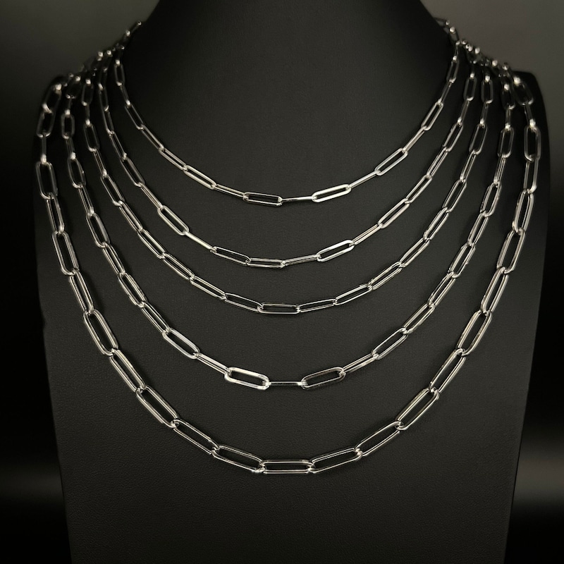 14k White Gold Fancy Chain - Etsy