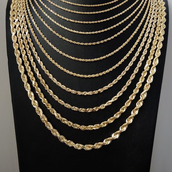 8mm 10k Gold Rope Chains - Etsy