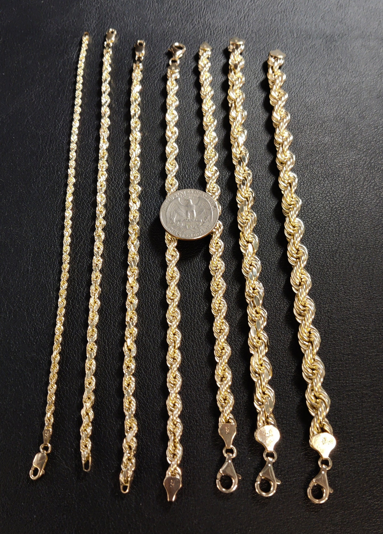 14K Gold Rope Chain Gold Rope Chain Bracelet 3mm 4mm 6mm - Etsy