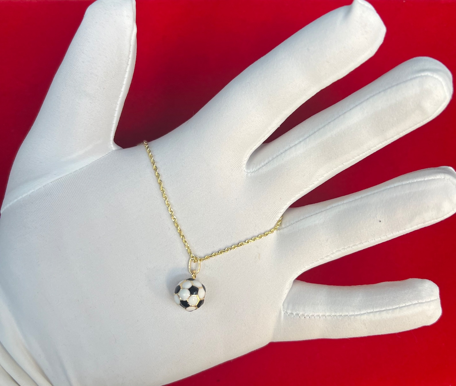 14k Real Gold 3D Soccer Ball Pendant, 14K Real Gold Soccer Ball Charm ...