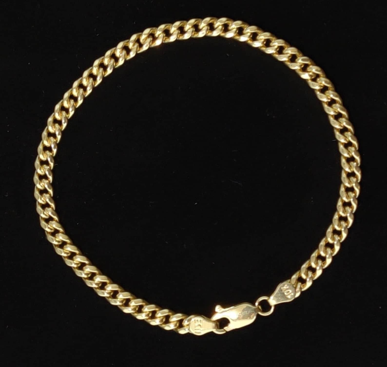 10k Real Gold Miami Cuban Link Chain Necklace and Bracelet - Etsy