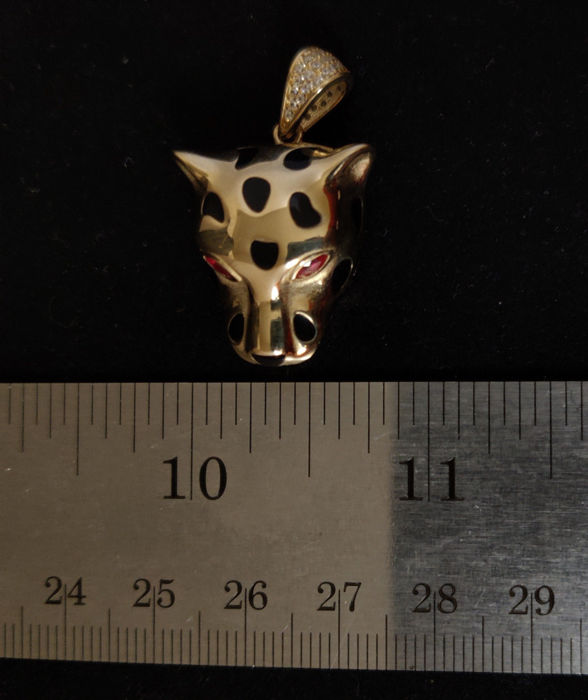 14k Real Gold Panther Pendant Necklace With 3mm Miami Cuban - Etsy