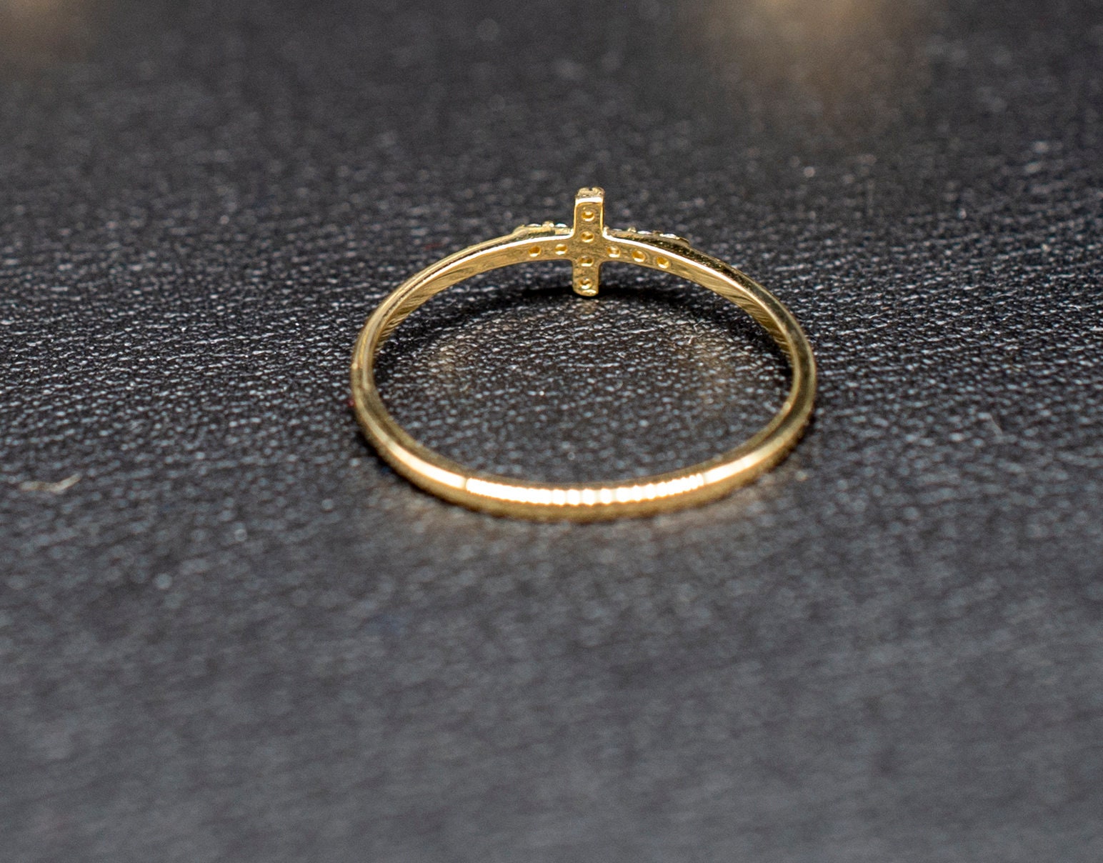 10k Real Solid Yellow Gold Cross Ring 10k Solid Gold Women - Etsy