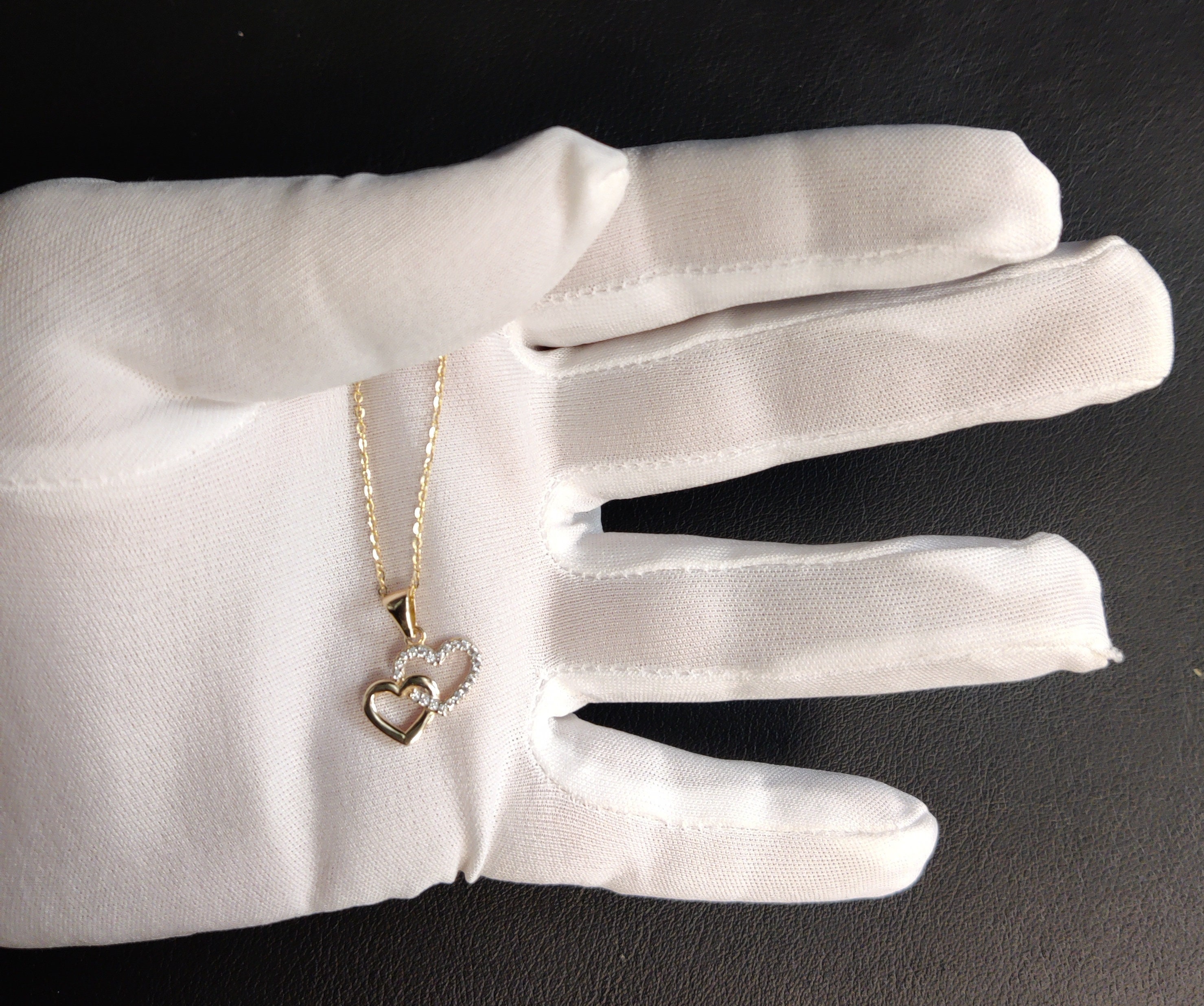 14k Real Gold Heart Necklace,14k Real SOLID Gold Heart Charm, 14k Real ...