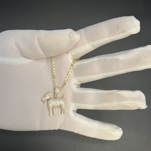 14k Real Gold GOAT Necklace,14k Real SOLID Gold G.O.A.T Charm, 14k Gold ...