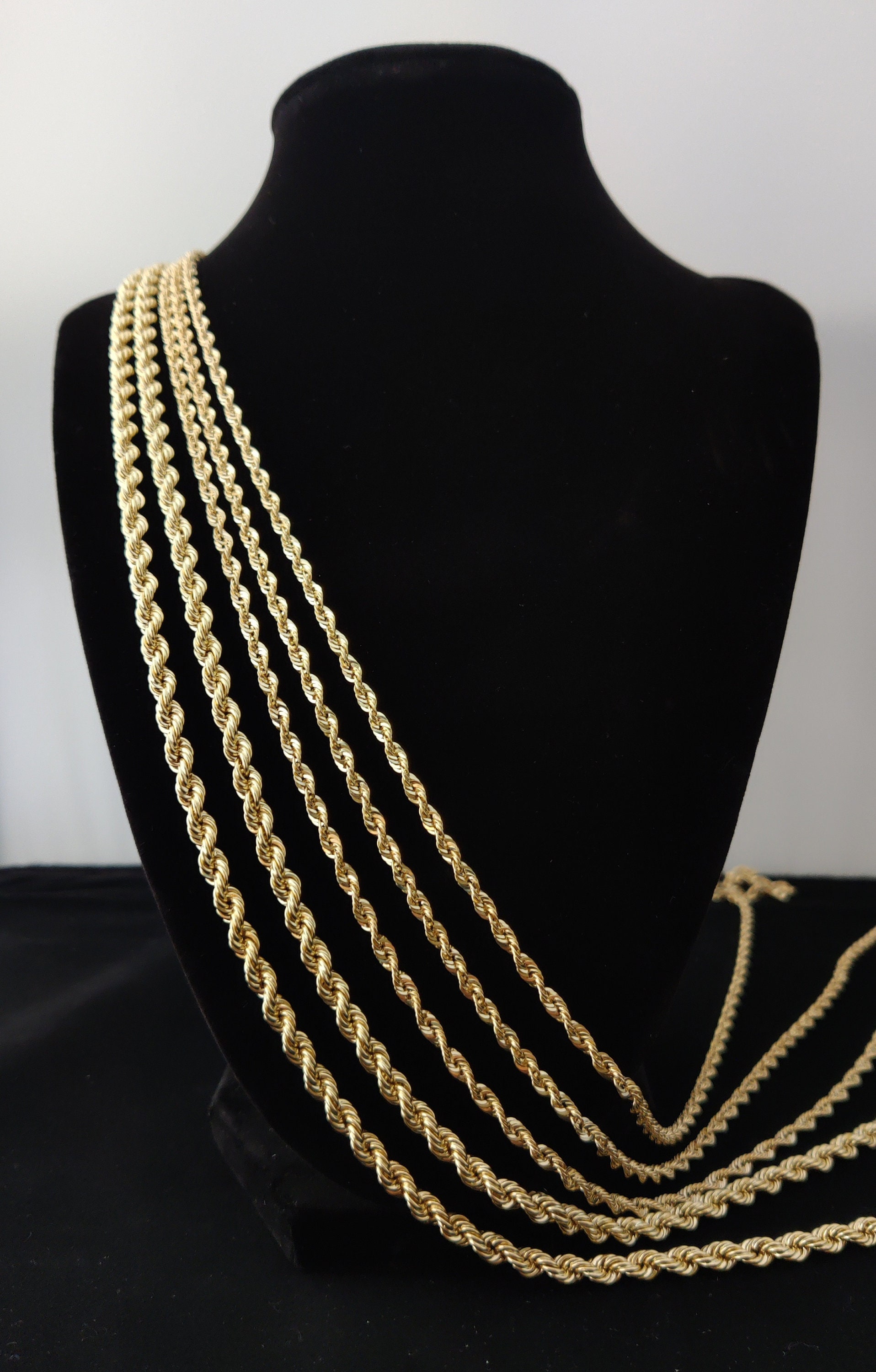 10K Gold Rope Chain Gold Rope Chain Necklace 2mm 2.2mm 2.6mm | Etsy