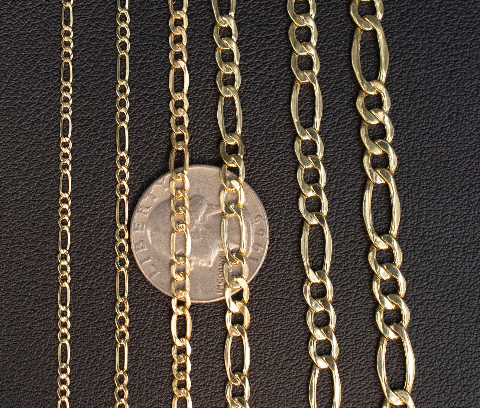10K Yellow Gold Figaro Chain Necklace2mm 6.6mm 16 - Etsy