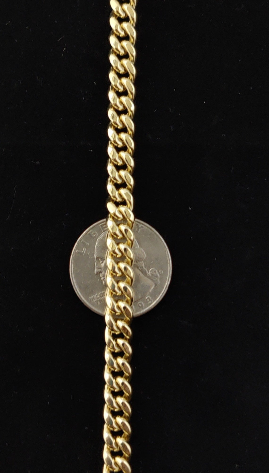 10k Real Gold Miami Cuban Link Chain Necklace and Bracelet - Etsy