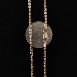 14k Real Gold Diamond Cut Ice Link Chain Bracelet Two Tone - Etsy