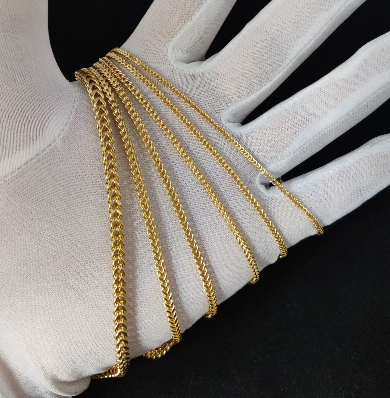 10K Real Semi Solid Gold Franco Chain Necklace and Bracelets - Etsy