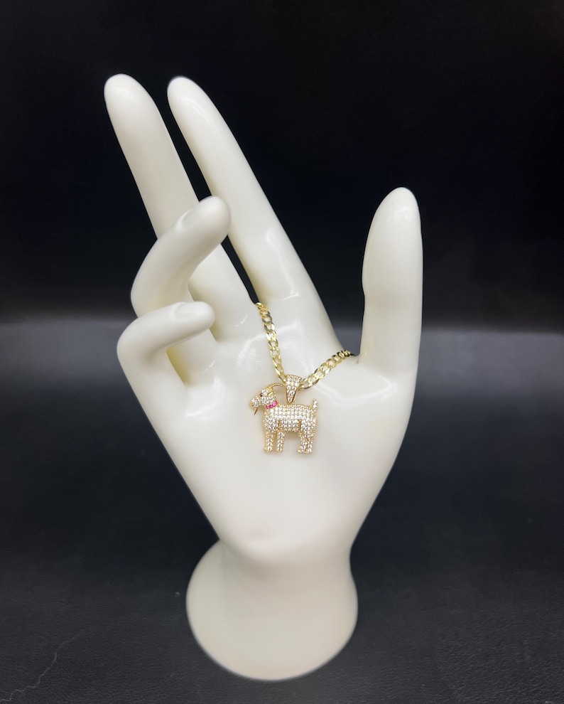 14k Real Gold GOAT Necklace,14k Real SOLID Gold G.O.A.T Charm, 14k Gold ...
