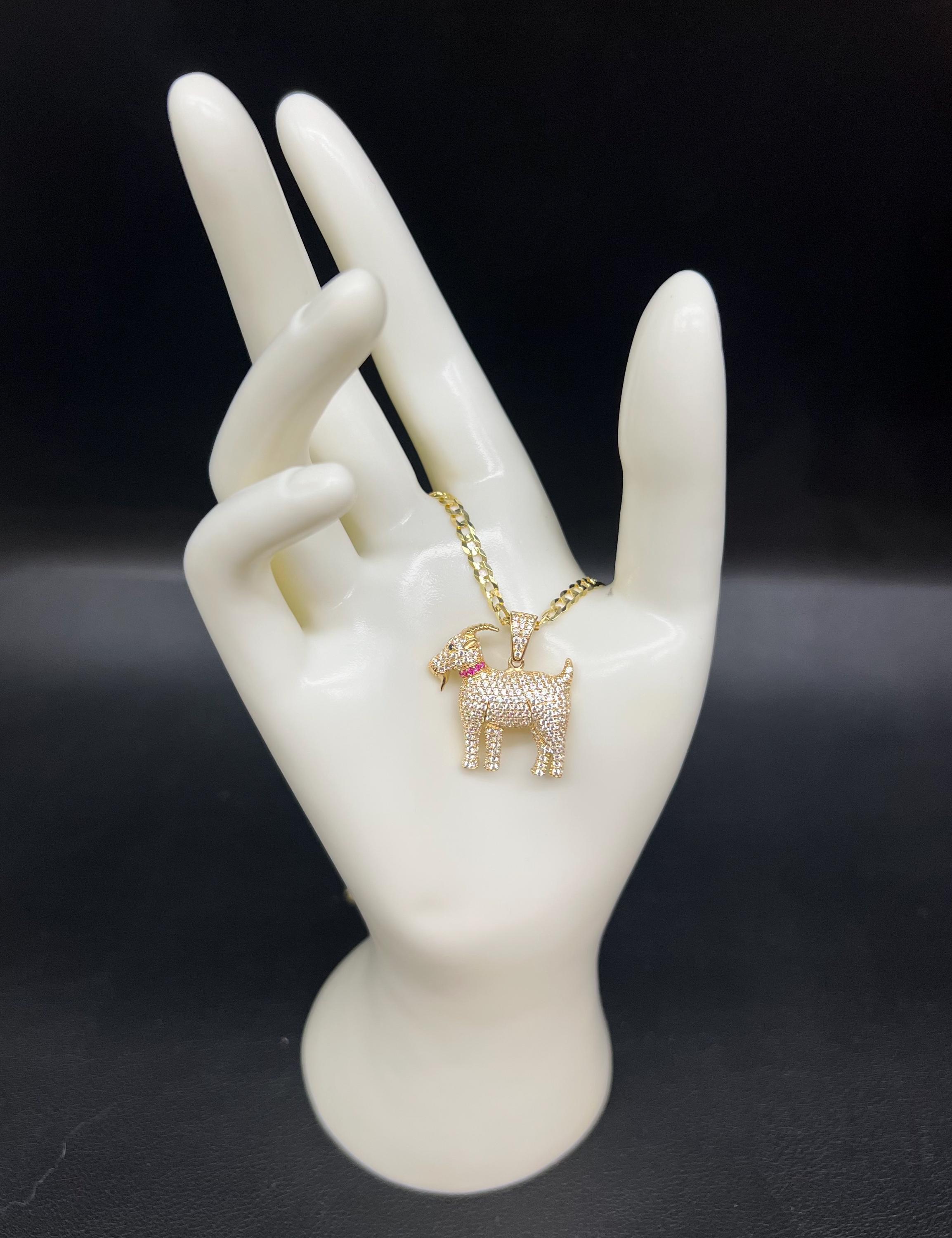 14k Real Gold GOAT Necklace,14k Real SOLID Gold G.O.A.T Charm, 14k Gold ...
