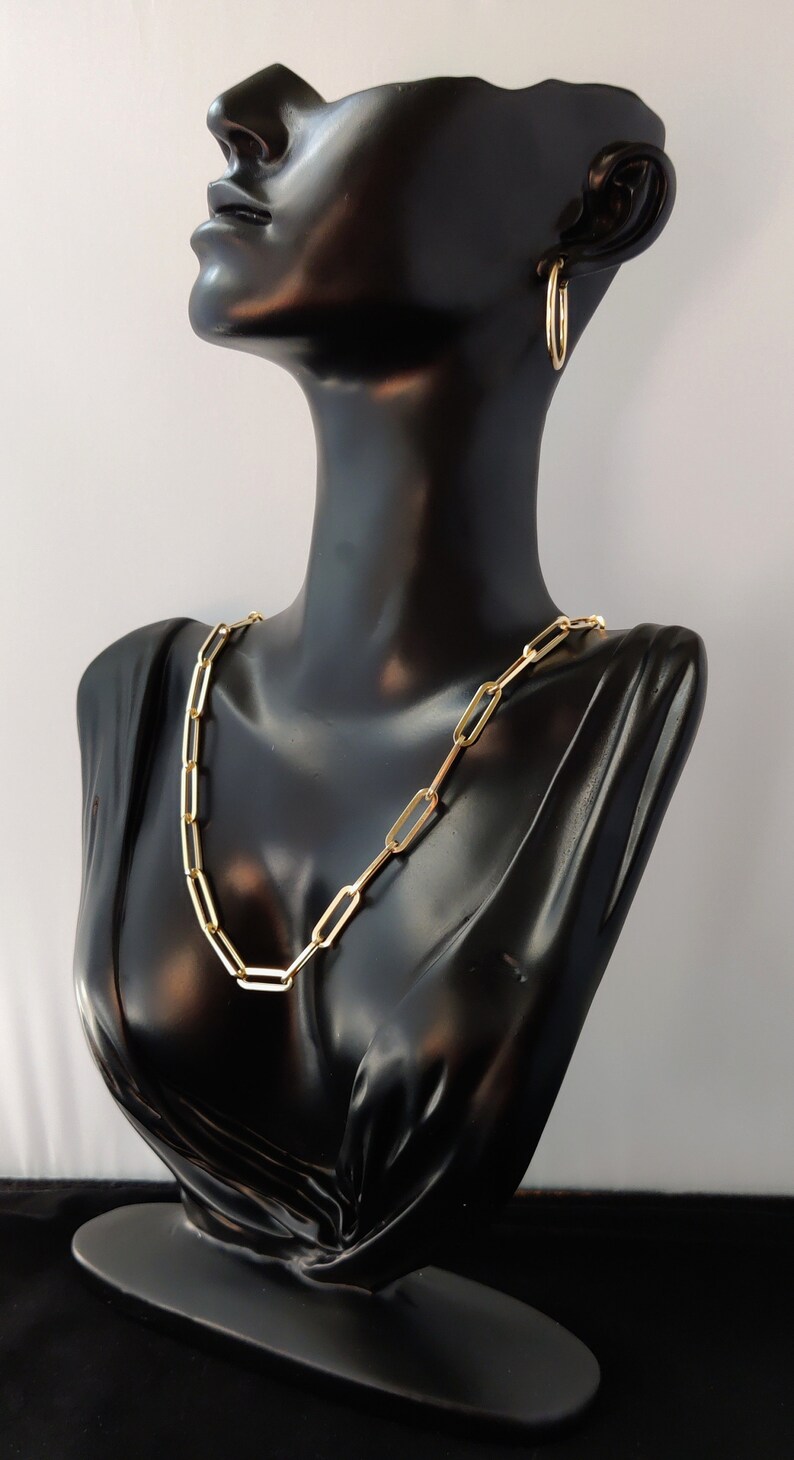 14k Yellow Gold Fancy Paperclip Chain Necklace Bracelet 3.5mm - Etsy