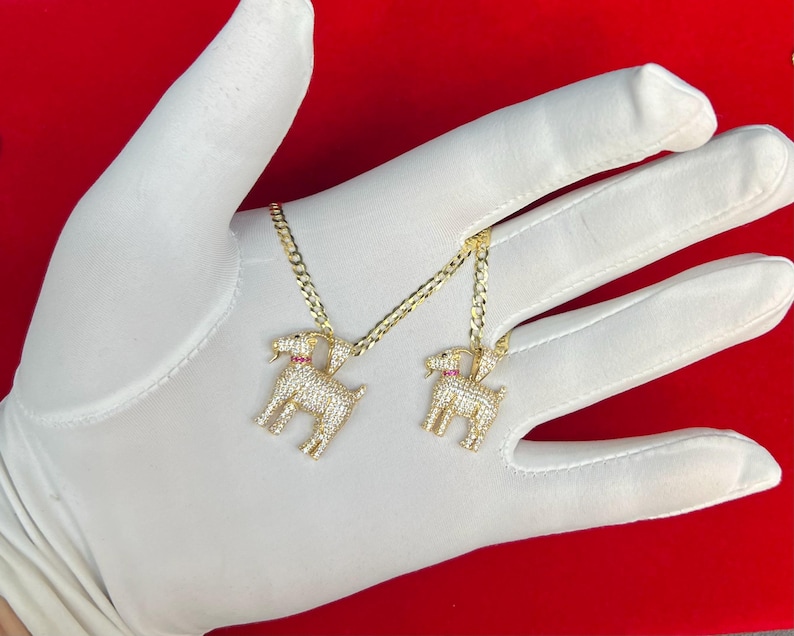14k Real Gold GOAT Necklace,14k Real SOLID Gold G.O.A.T Charm, 14k Gold ...