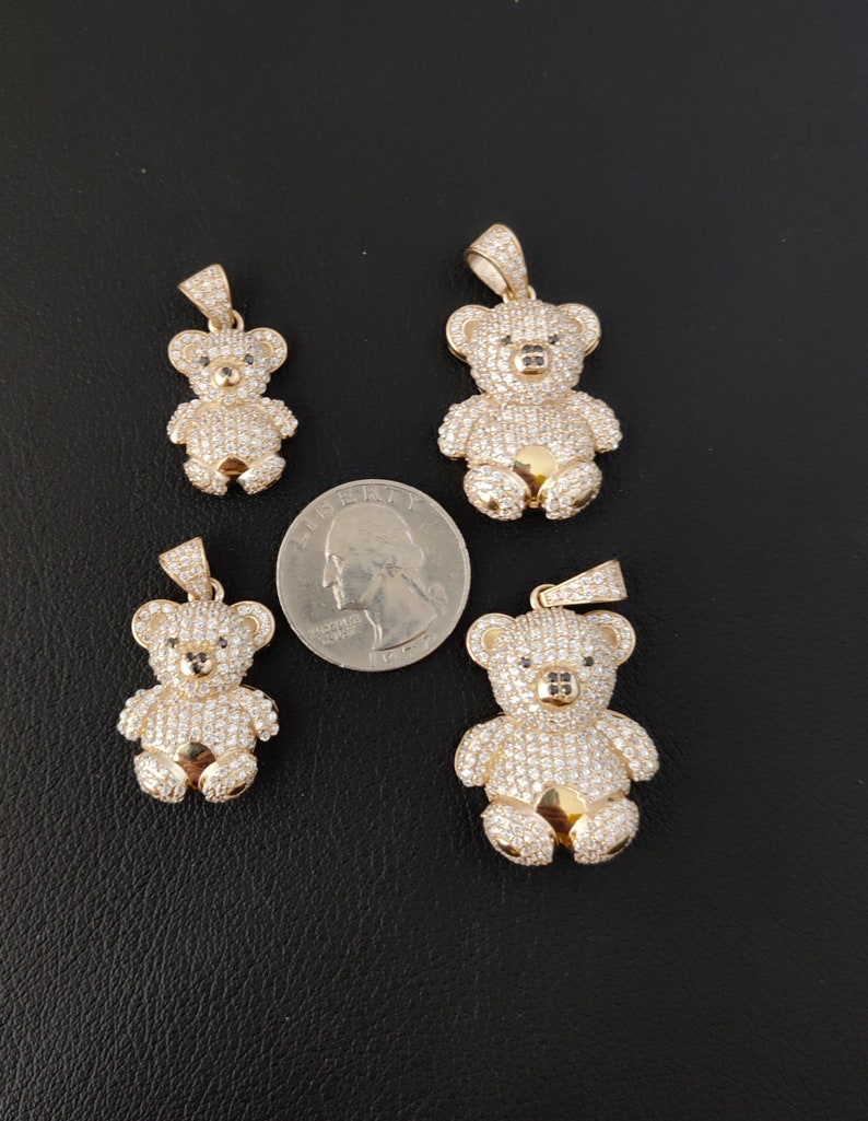 10k Real Gold Pendants Necklace10k Real Gold Teddy Bear - Etsy