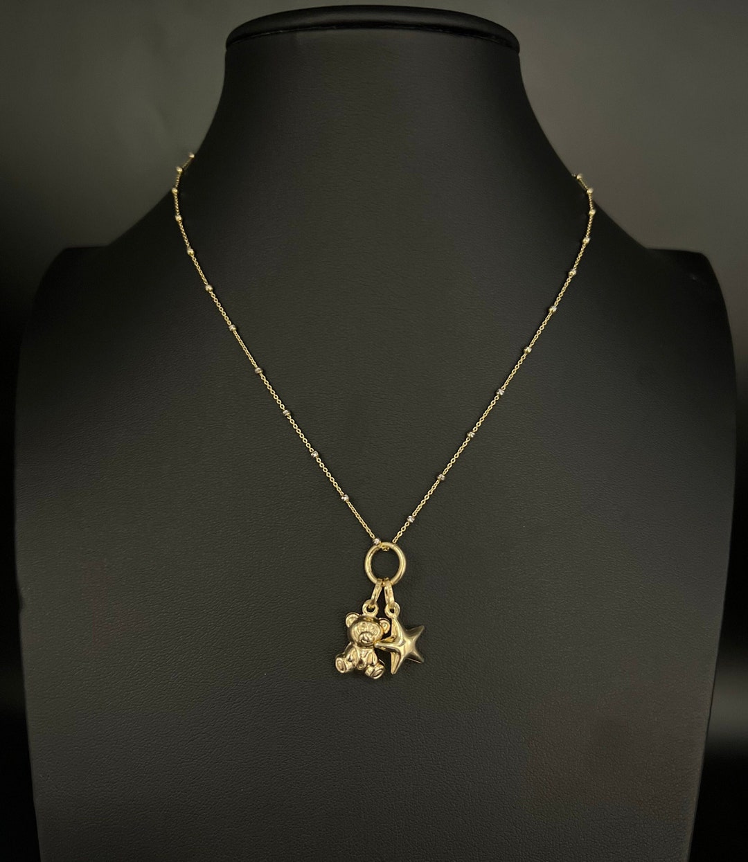 14K Real Solid Gold Pendant Enhancer, 14k Solid Gold Charm Connector ...