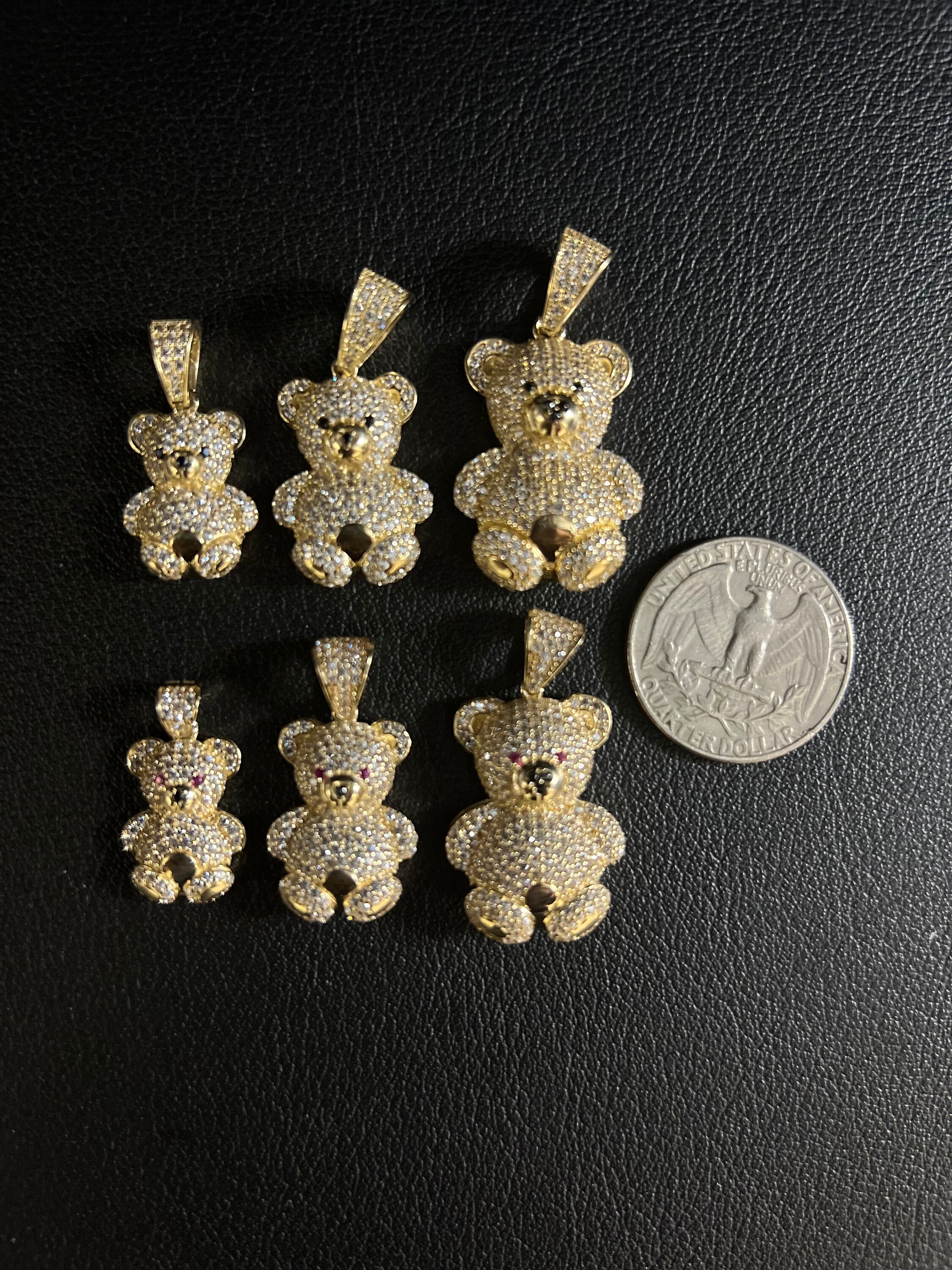 14k Real Gold Pendants Necklace14k Real Gold Teddy Bear 10k - Etsy