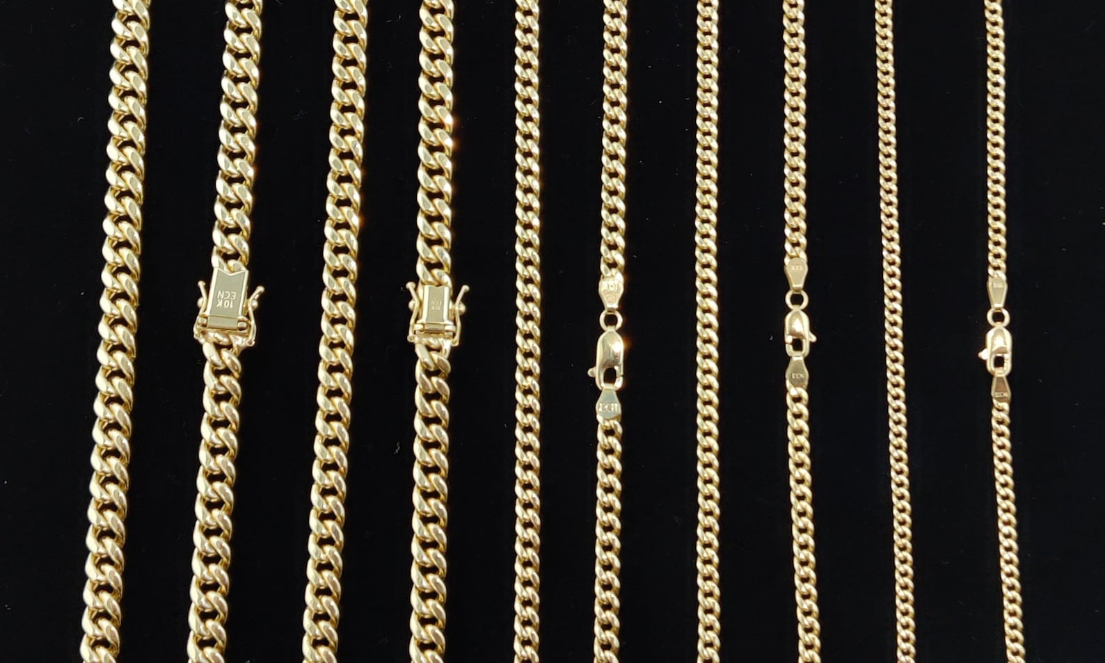 10k Real Gold Miami Cuban Link Chain Necklace and Bracelet - Etsy