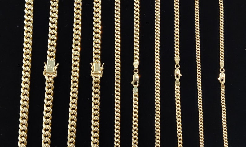 10k Real Gold Miami Cuban Link Chain Necklace and Bracelet - Etsy