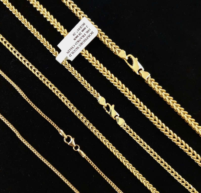 10K Real Semi Solid Gold Franco Chain Necklace and Bracelets - Etsy