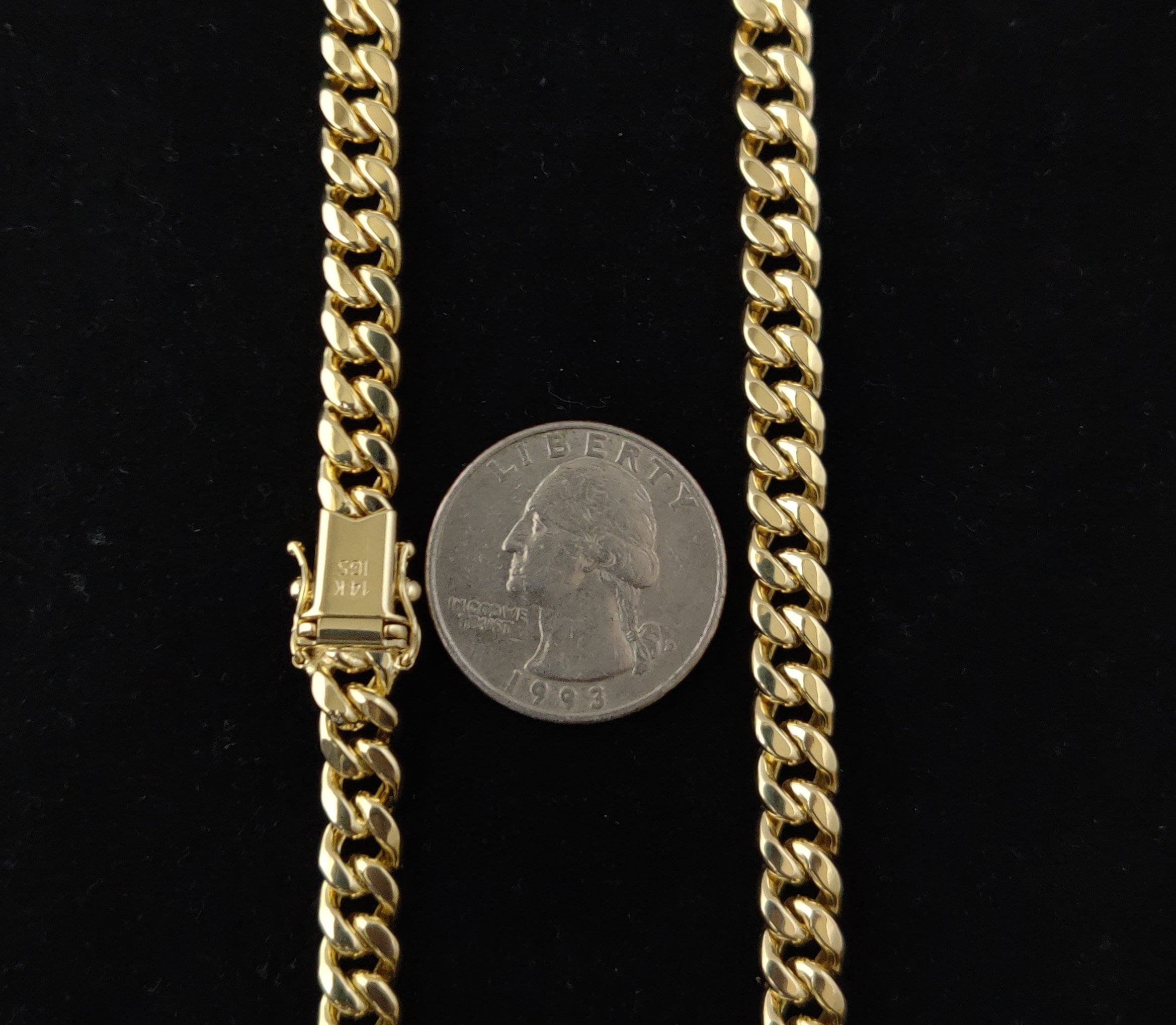 14k Real Gold Miami Cuban Link Chain Necklace 3mm 6.7mm - Etsy