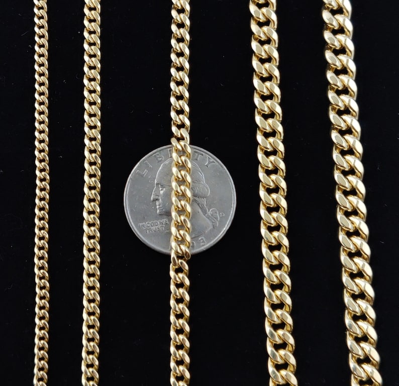 10k Real Gold Miami Cuban Link Chain Necklace and Bracelet - Etsy