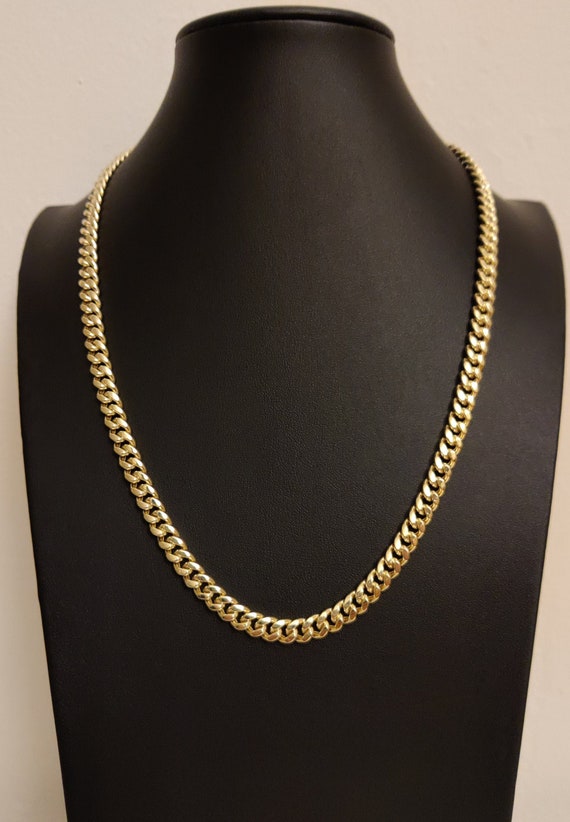 14k Real Gold Miami Cuban Link Chain Necklace 6.8mm 22 Inches Real 14K Yellow Gold man Gold Chain ladies Gold Chain 14k Gold Chain Etsy