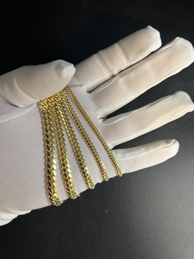 10k Real SOLID Gold Miami Cuban Link Chain Necklace 2mm 7mm - Etsy