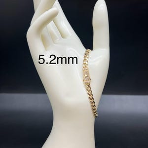 14k Real Gold Miami Cuban Link Chain With Zirconia Box Lock Necklace ...