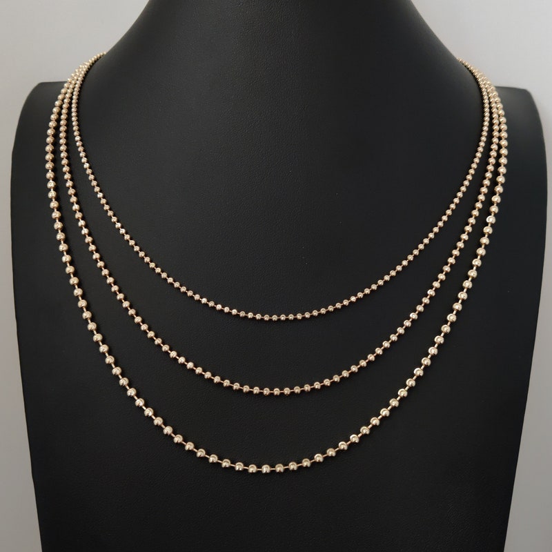 Ball Solid Gold Chain 2.5 - Etsy