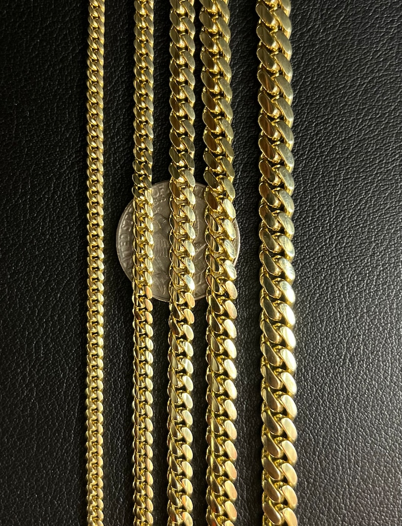 10k Real SOLID Gold Miami Cuban Link Chain Necklace 2mm 7mm - Etsy