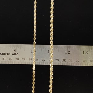 10K Gold Rope Chain Gold Rope Chain Necklace 2mm 2.2mm 2.6mm 3.2mm 4 ...